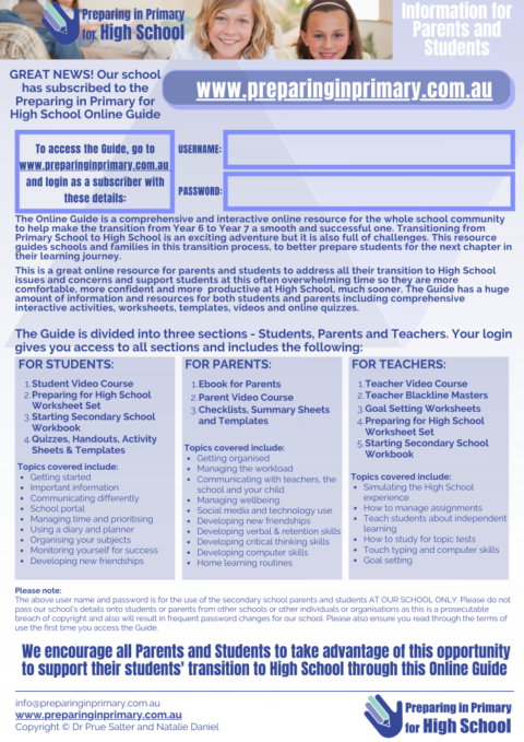 Flyers - Preparing In Primary